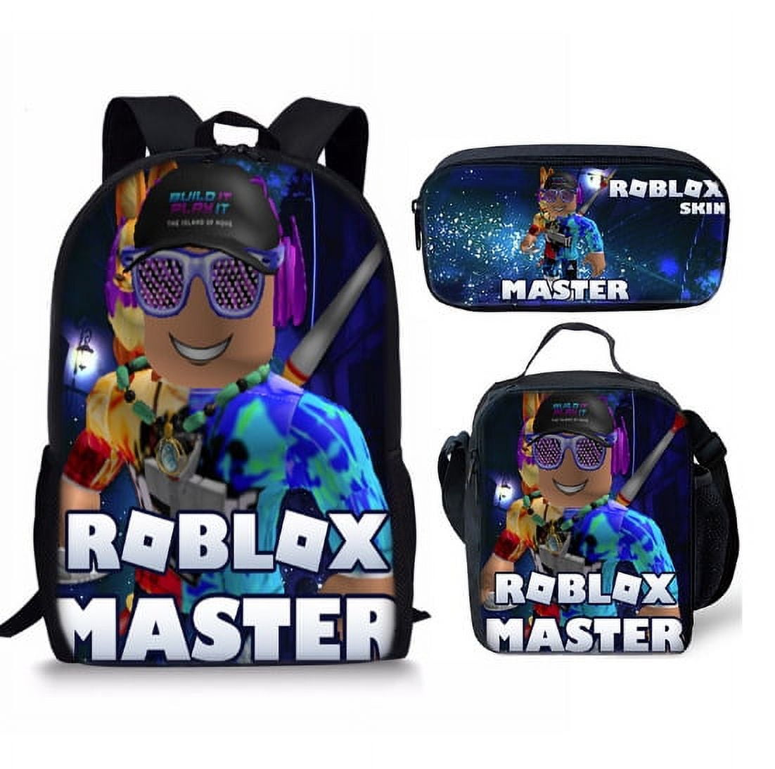 roblox Backpack | Gamer Black Rucksack | Green Creeper Zombie Skeleton ...