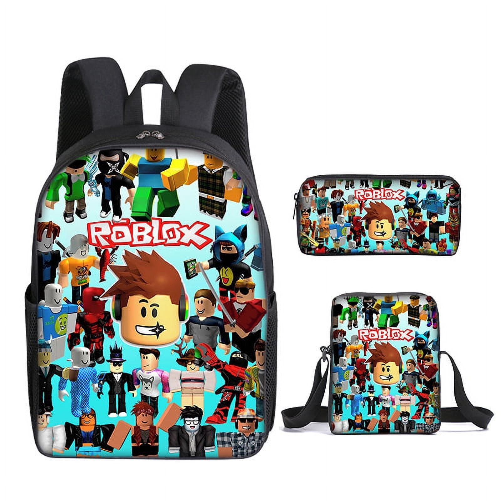 roblox Backpack | Gamer Black Rucksack | Green Creeper Zombie Skeleton ...