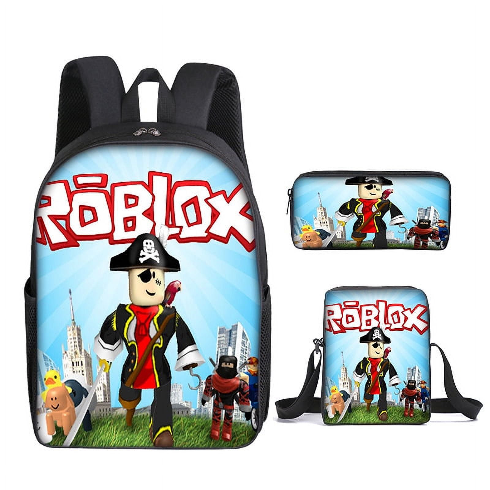 roblox Backpack | Gamer Black Rucksack | Green Creeper Zombie Skeleton ...