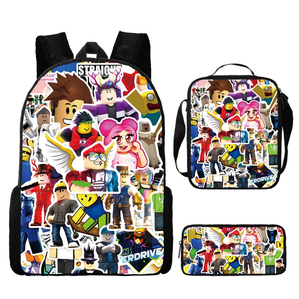 roblox Backpack | Gamer Black Rucksack | Green Creeper Zombie Skeleton ...