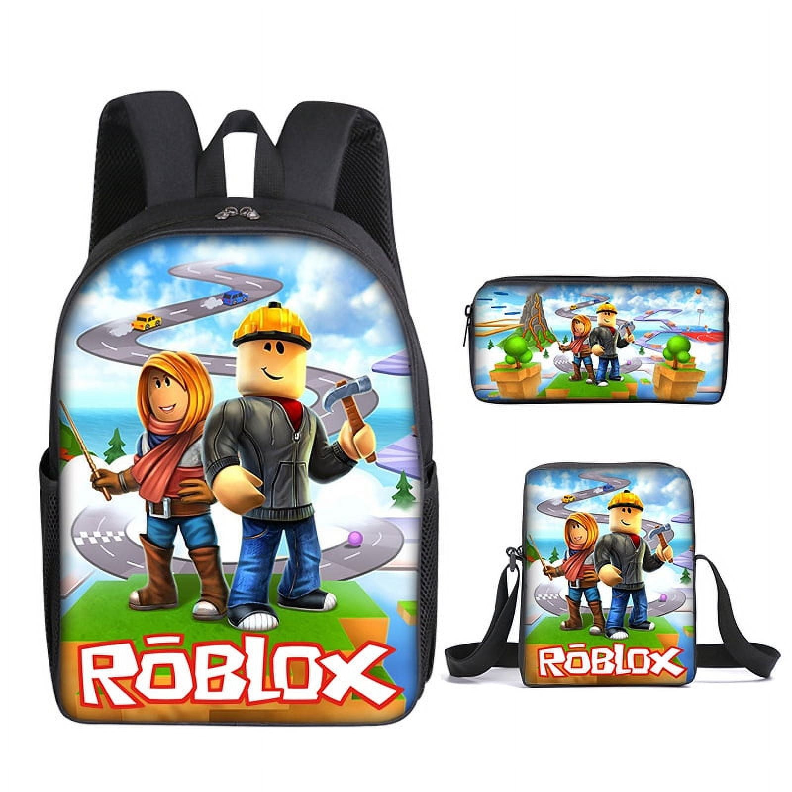 roblox Backpack | Gamer Black Rucksack | Green Creeper Zombie Skeleton ...