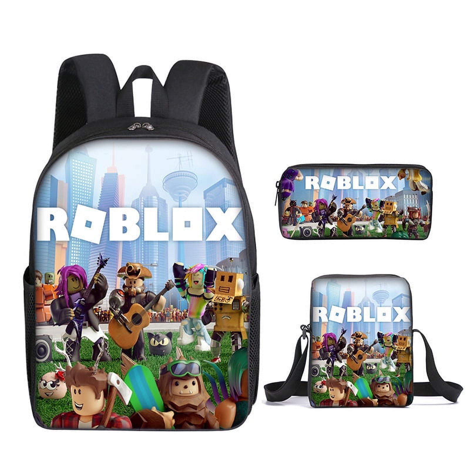 roblox Backpack | Gamer Black Rucksack | Green Creeper Zombie Skeleton ...