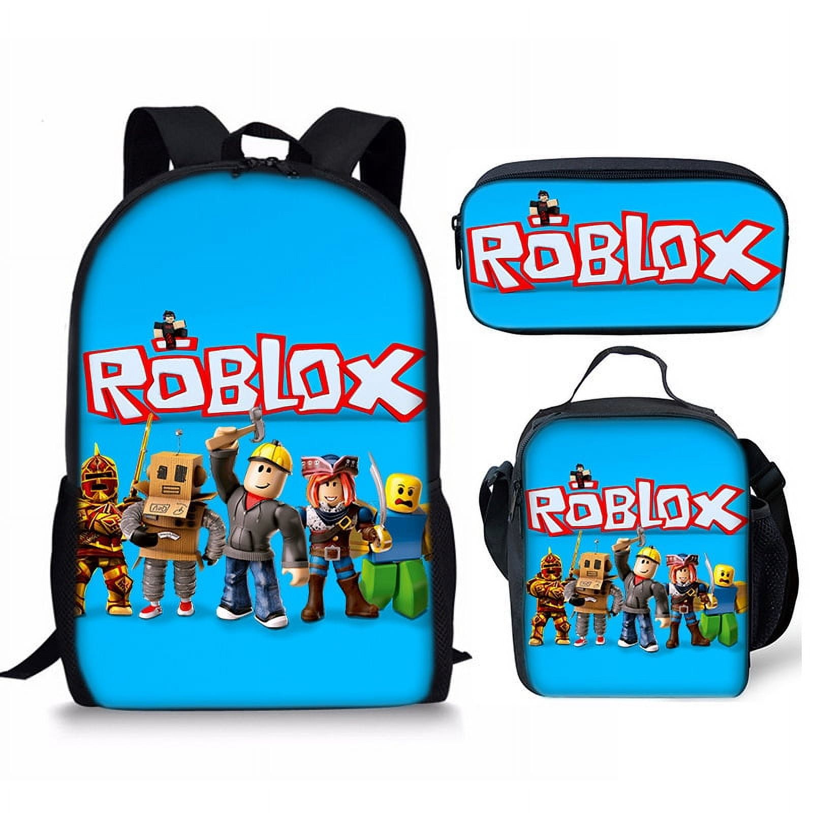 roblox Backpack | Gamer Black Rucksack | Green Creeper Zombie Skeleton ...