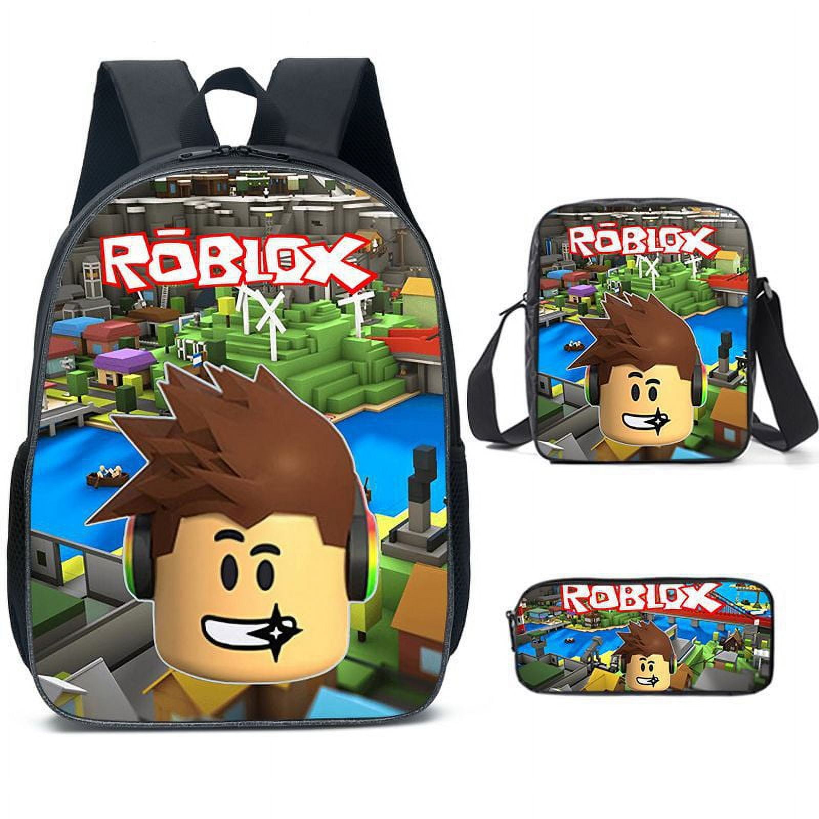 roblox Backpack | Gamer Black Rucksack | Green Creeper Zombie Skeleton ...