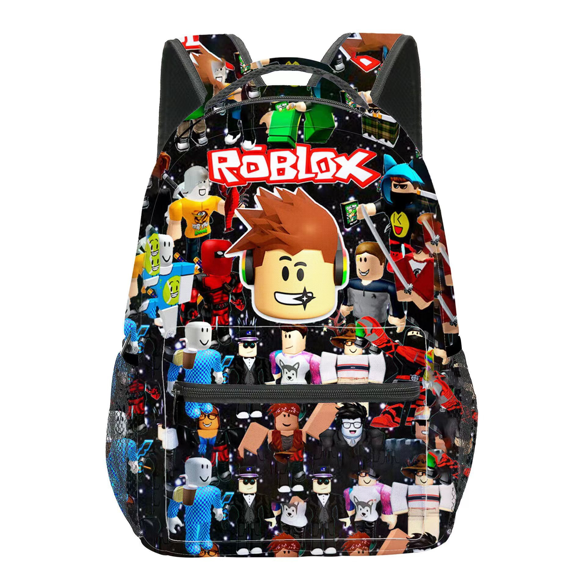 roblox Backpack| Gamer Black Rucksack | Green Creeper Zombie Skeleton ...