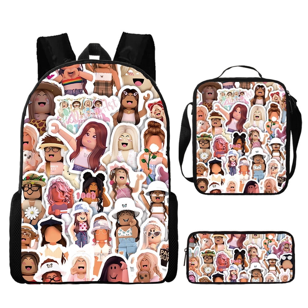 roblox Backpack | Gamer Black Rucksack | Green Creeper Zombie Skeleton ...