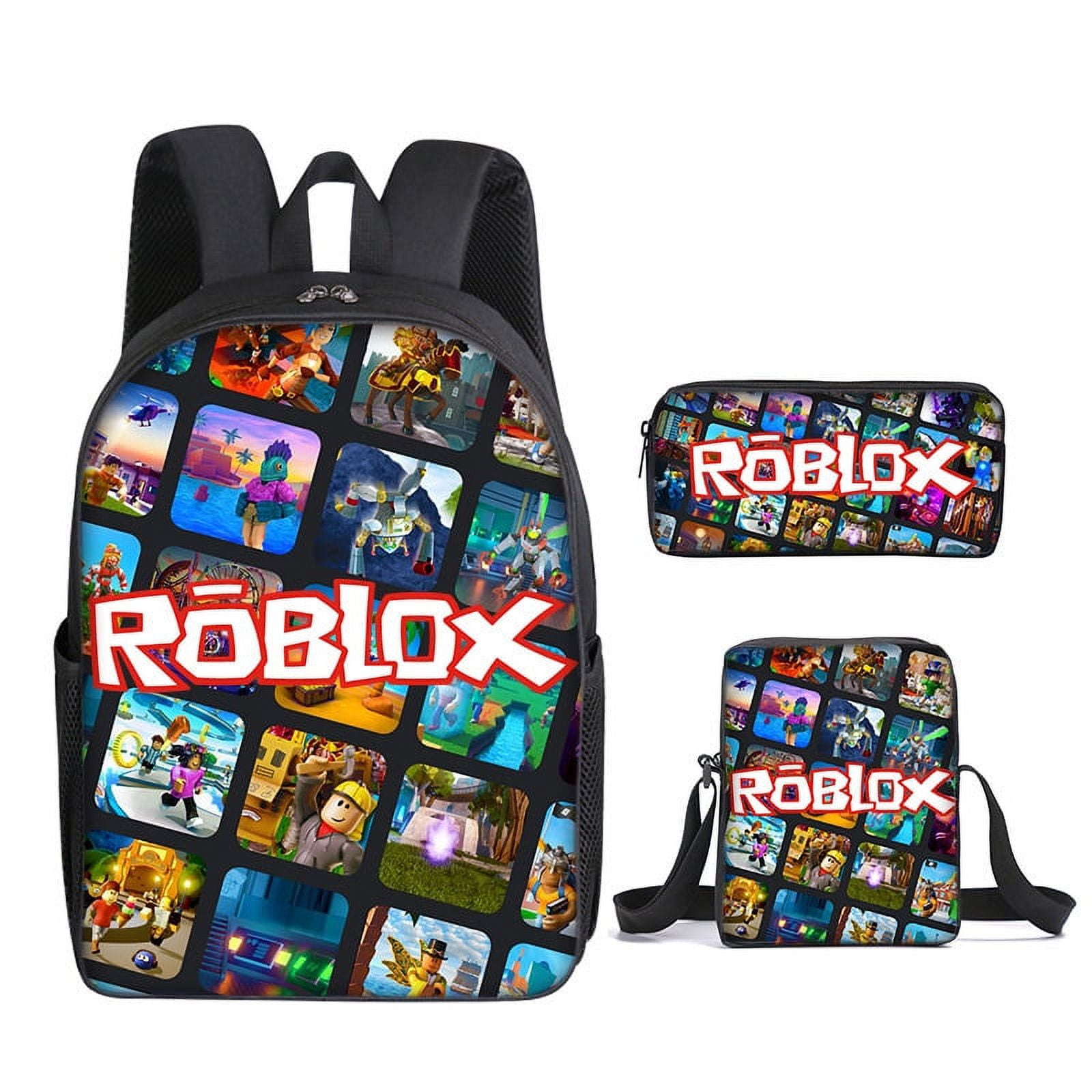 roblox Backpack | Gamer Black Rucksack | Green Creeper Zombie Skeleton ...
