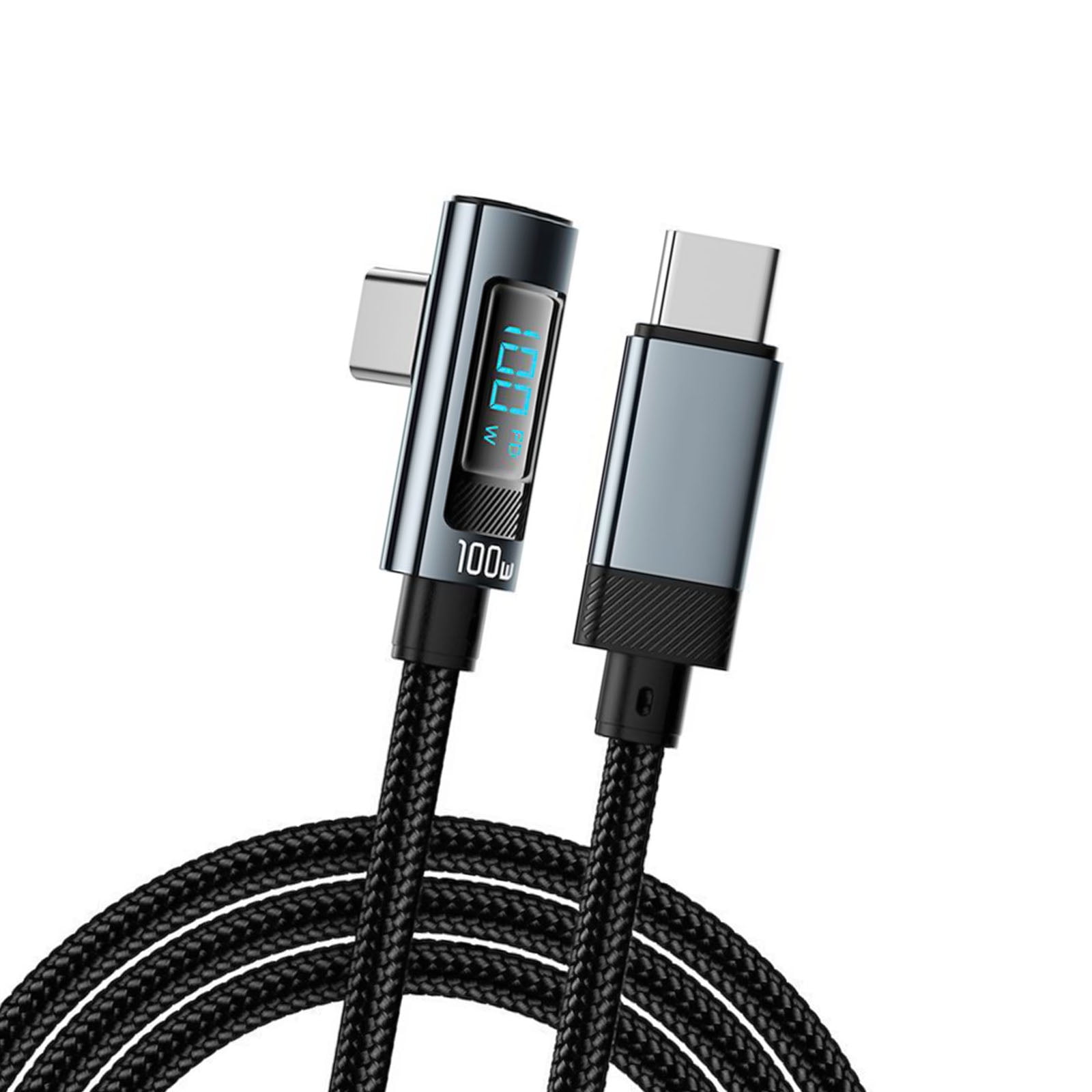 robusts Aluminum USB C Cable 100W Fast Charges Cable with LED Display ...