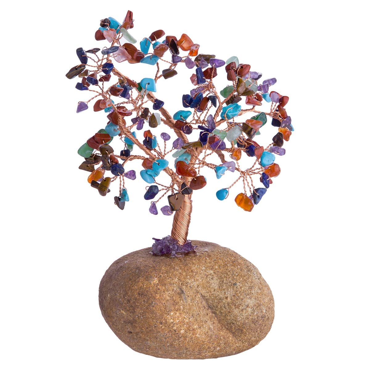 rockcloud Natural Crystal Tree Stones Chips Money Tree with Pebble ...