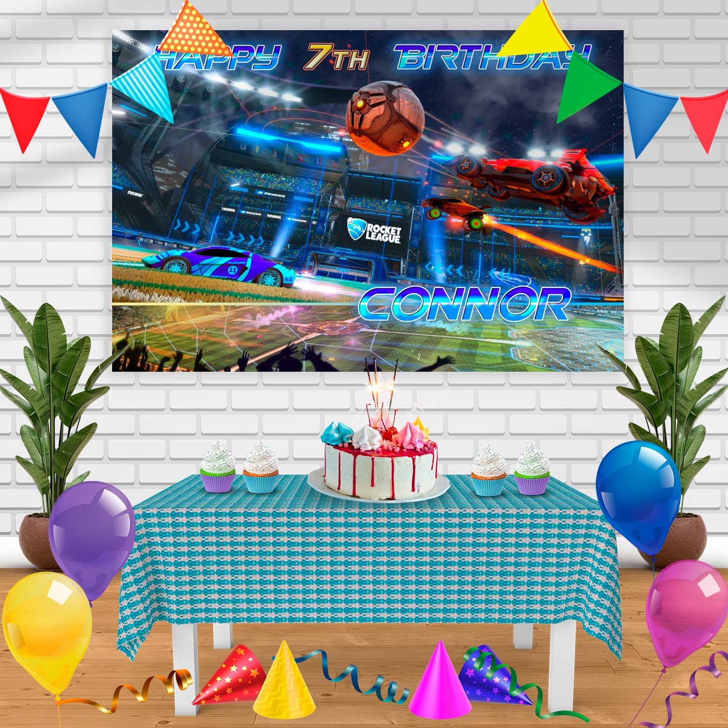 rocket League Birthday Banner Personalized Party Backdrop Decoration 60 ...