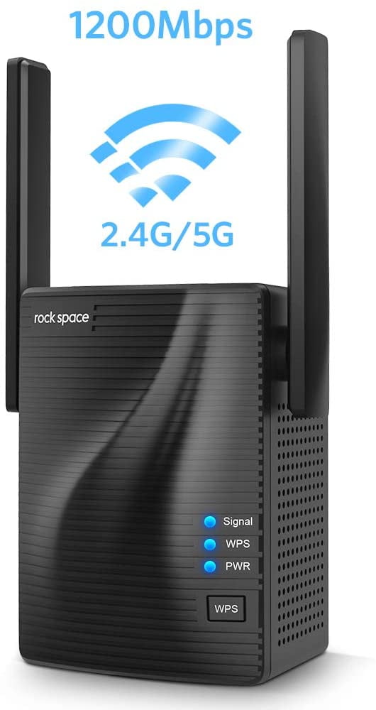rockspace WiFi Extender - 1200Mbps Repeater, Dual Band, 2640sq.ft ...