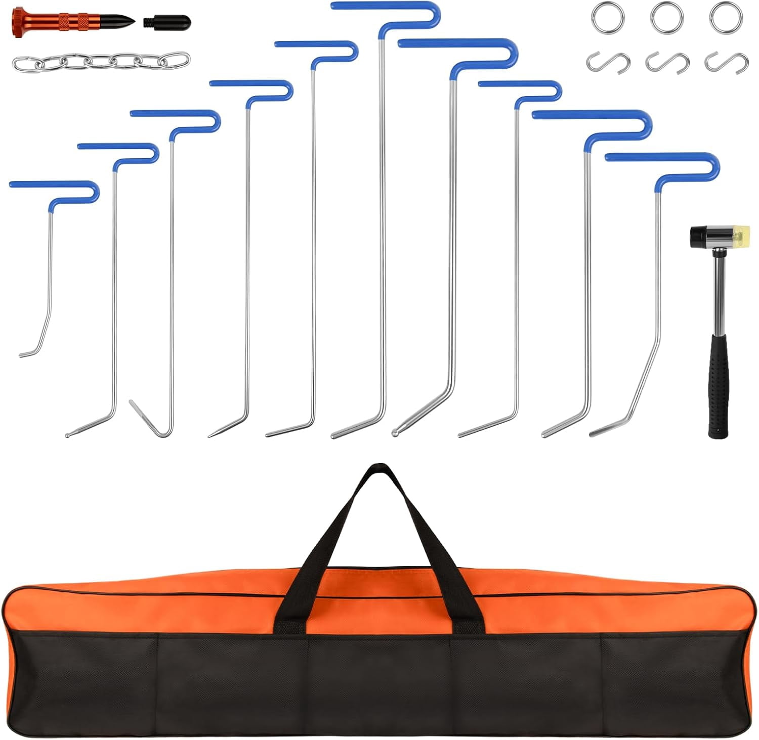 rods dent removal kit, 20 pcs paintless dent repair rods, premium ...