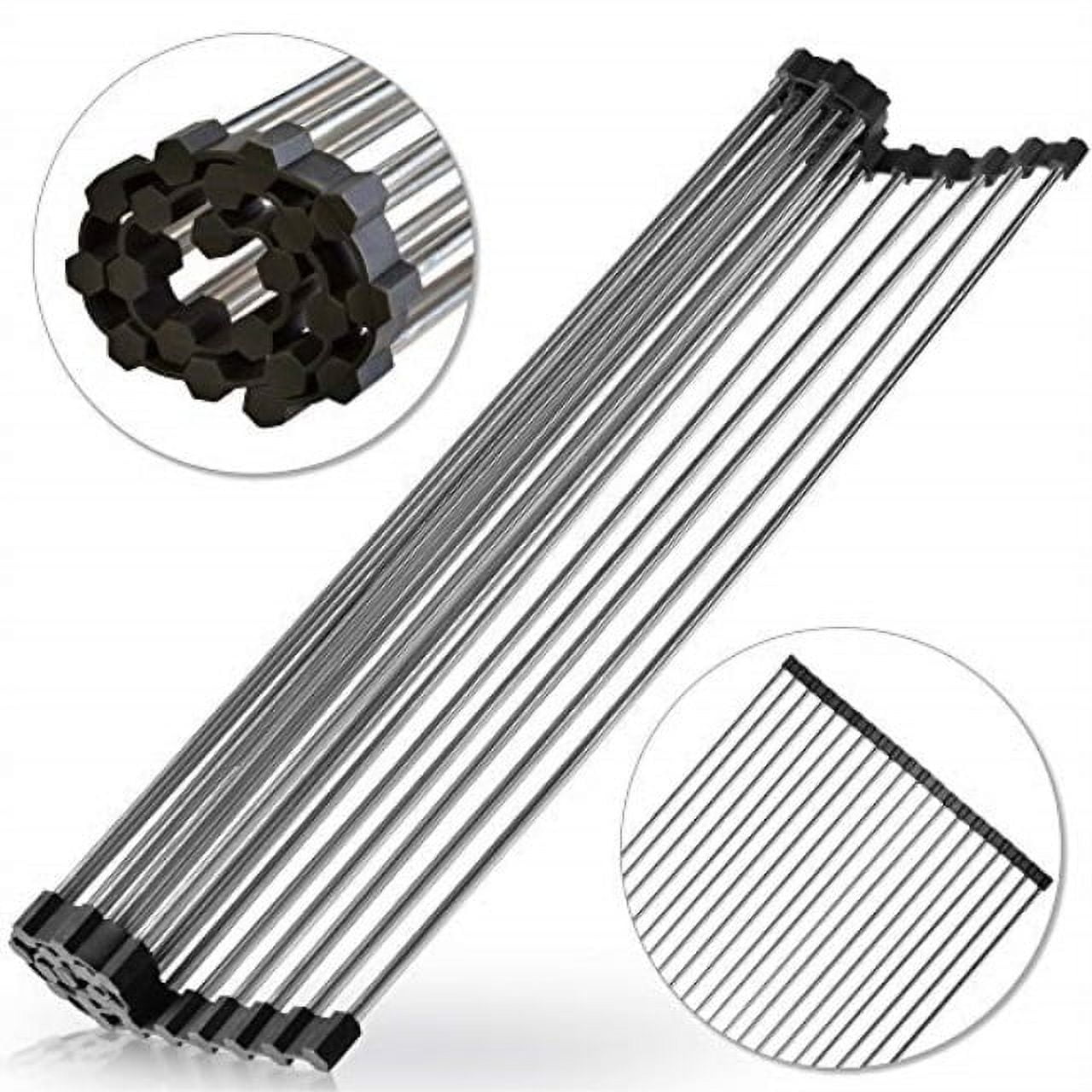 roll-up dish drying rack 21"(l) x 16"(w) - foldable multipurpose heat ...