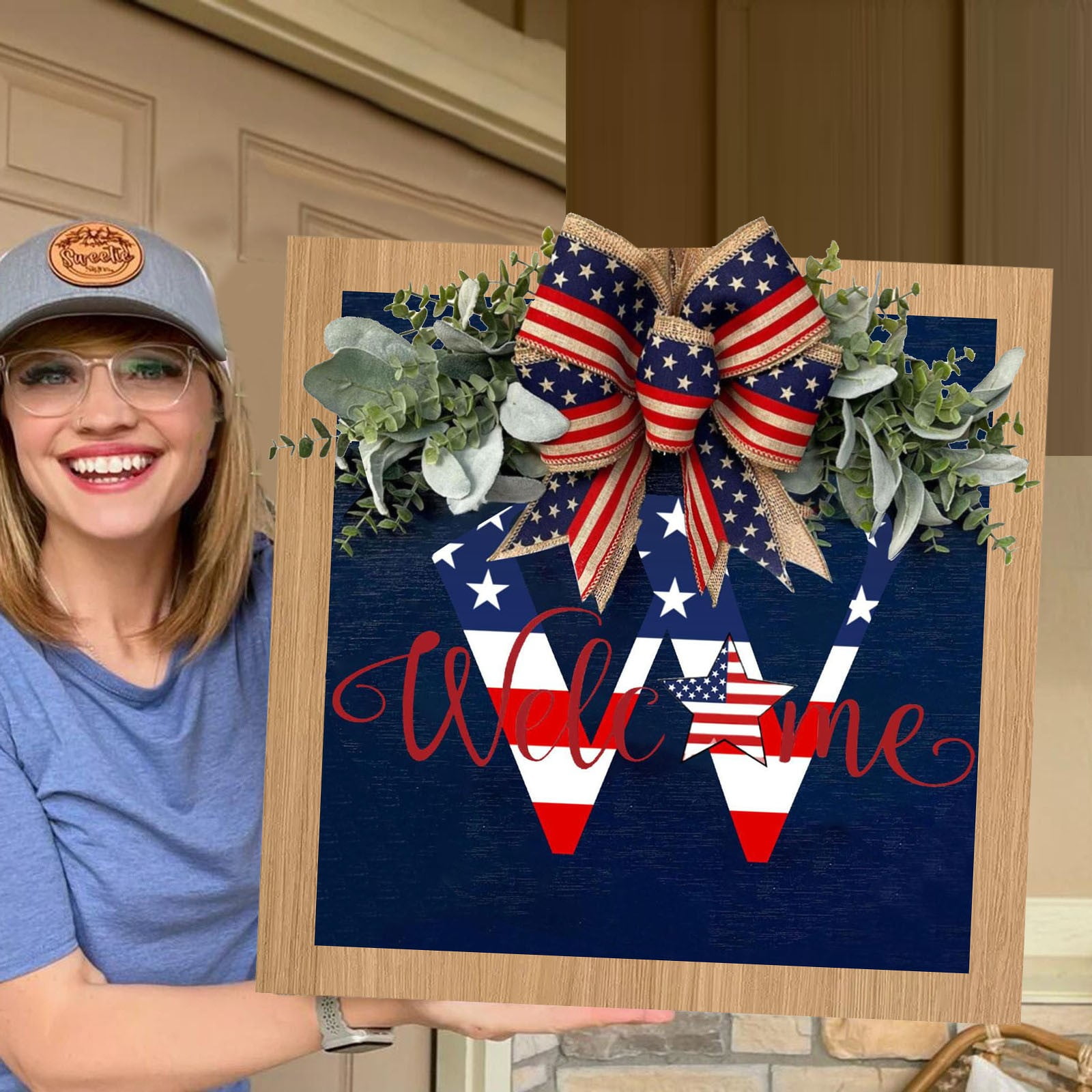 rollback 2024 Patriotic Independence Day Wreath Hand Crafted Memorial ...