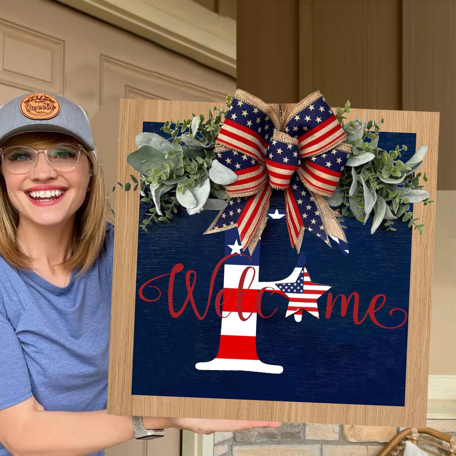 rollback 2024 Patriotic Independence Day Wreath Hand Crafted Memorial ...