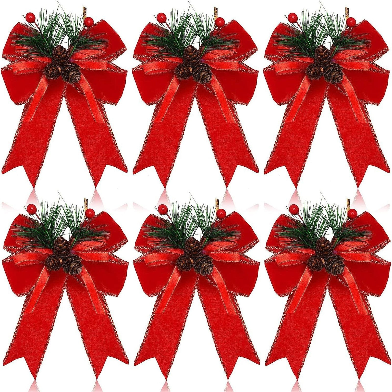 rollback 6 Pcs Christmas Bows Buffalo Plaid Bow Checkered Ribbon Bow ...