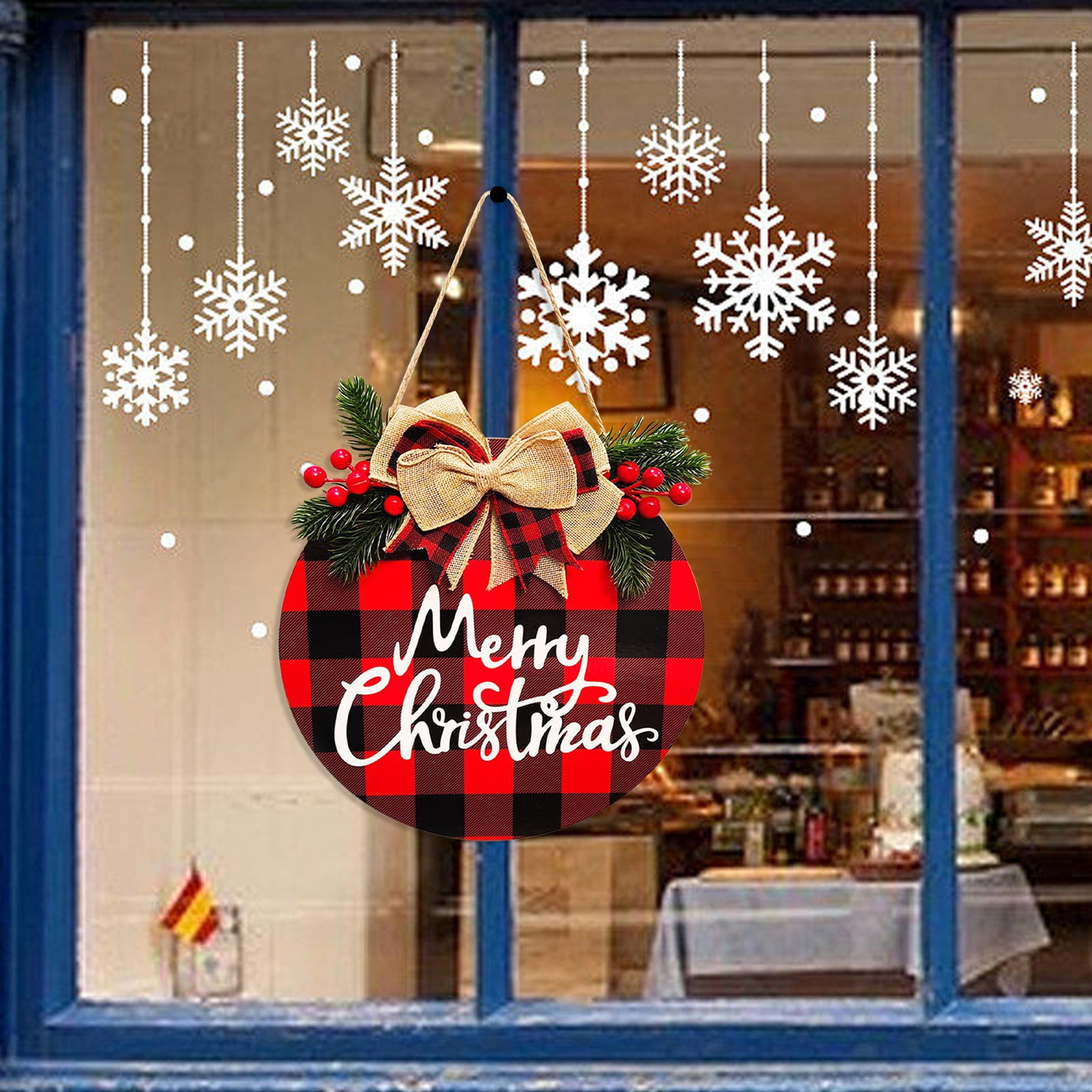 rollback Christmas Decorations Merry Christmas Sign Outdoor Wreath Door ...