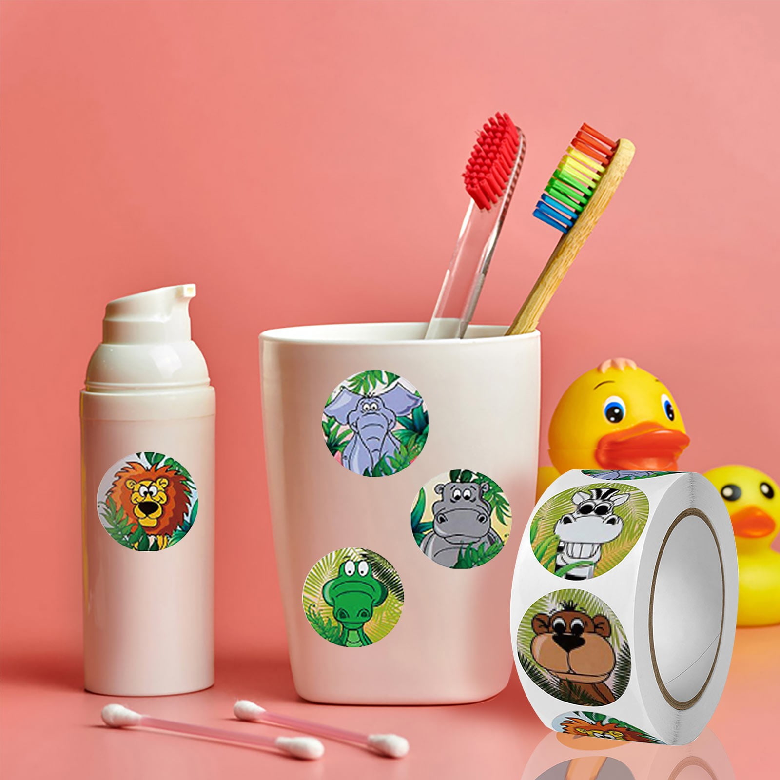 rollback Circular Roll Cute Rabbit Animal Sticker Kindergarten Hand ...