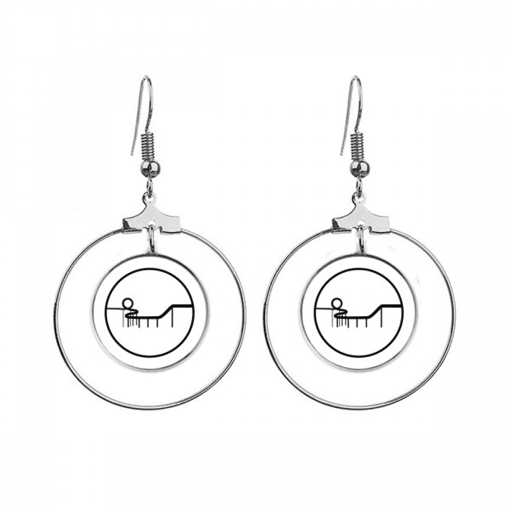 roller coaster amusement park outline earrings dangle hoop jewelry drop ...