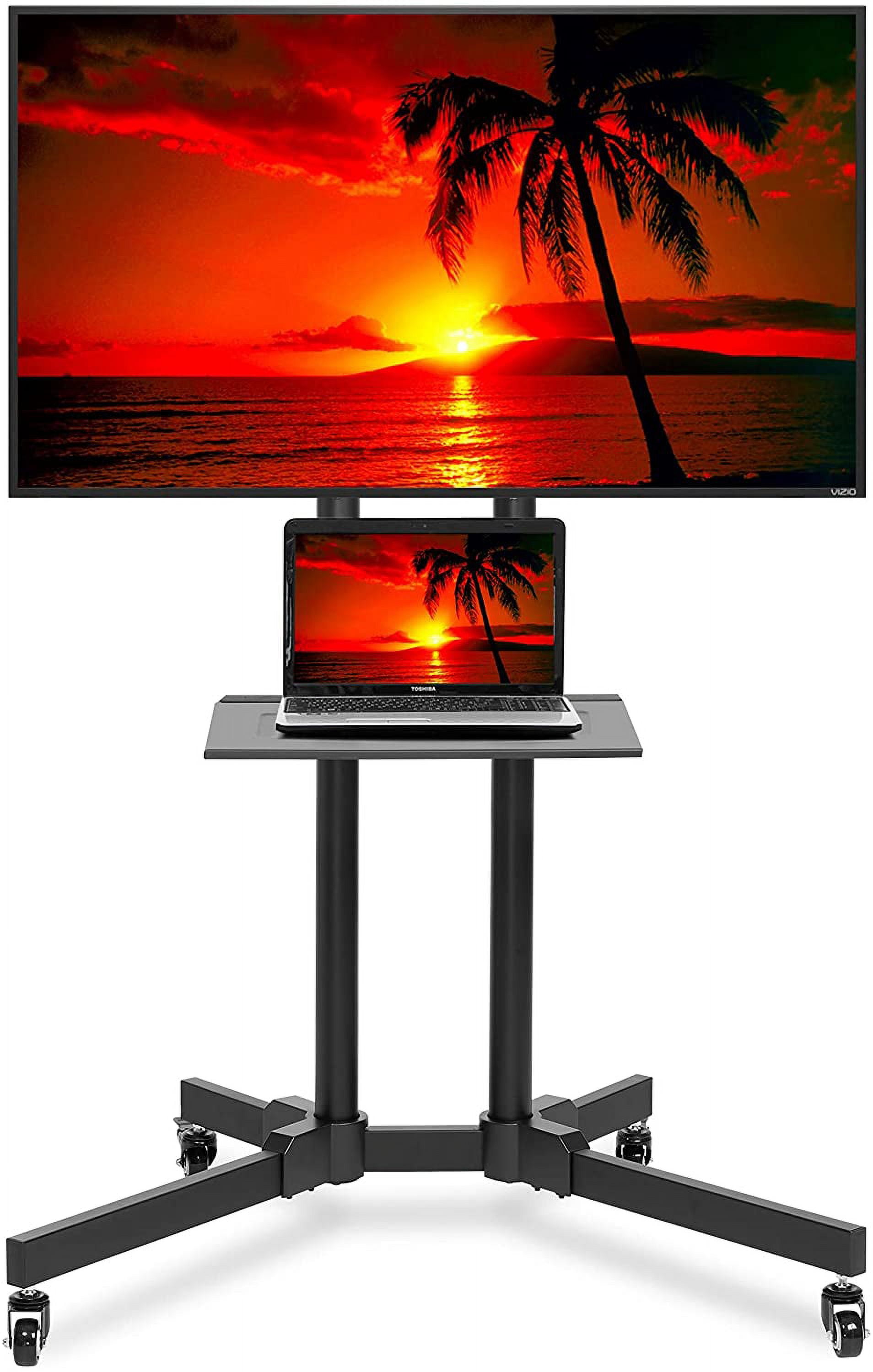 rolling tv stand mobile tv cart for 32-65 inch plasma screen, led, lcd ...