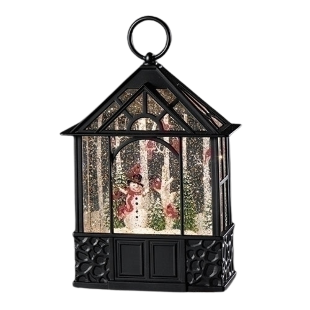 roman Snowman with Cardinals Black Water Lantern - Walmart.com