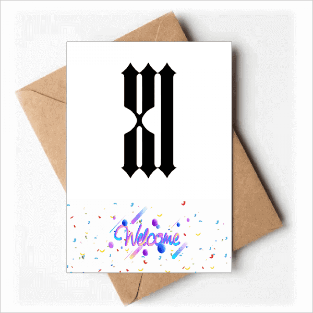 roman numerals eleven in black Welcome Back Greeting Cards Envelopes ...