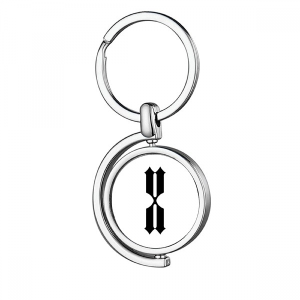roman numerals ten in black Rotating Keychain Metal Keyring Holder ...