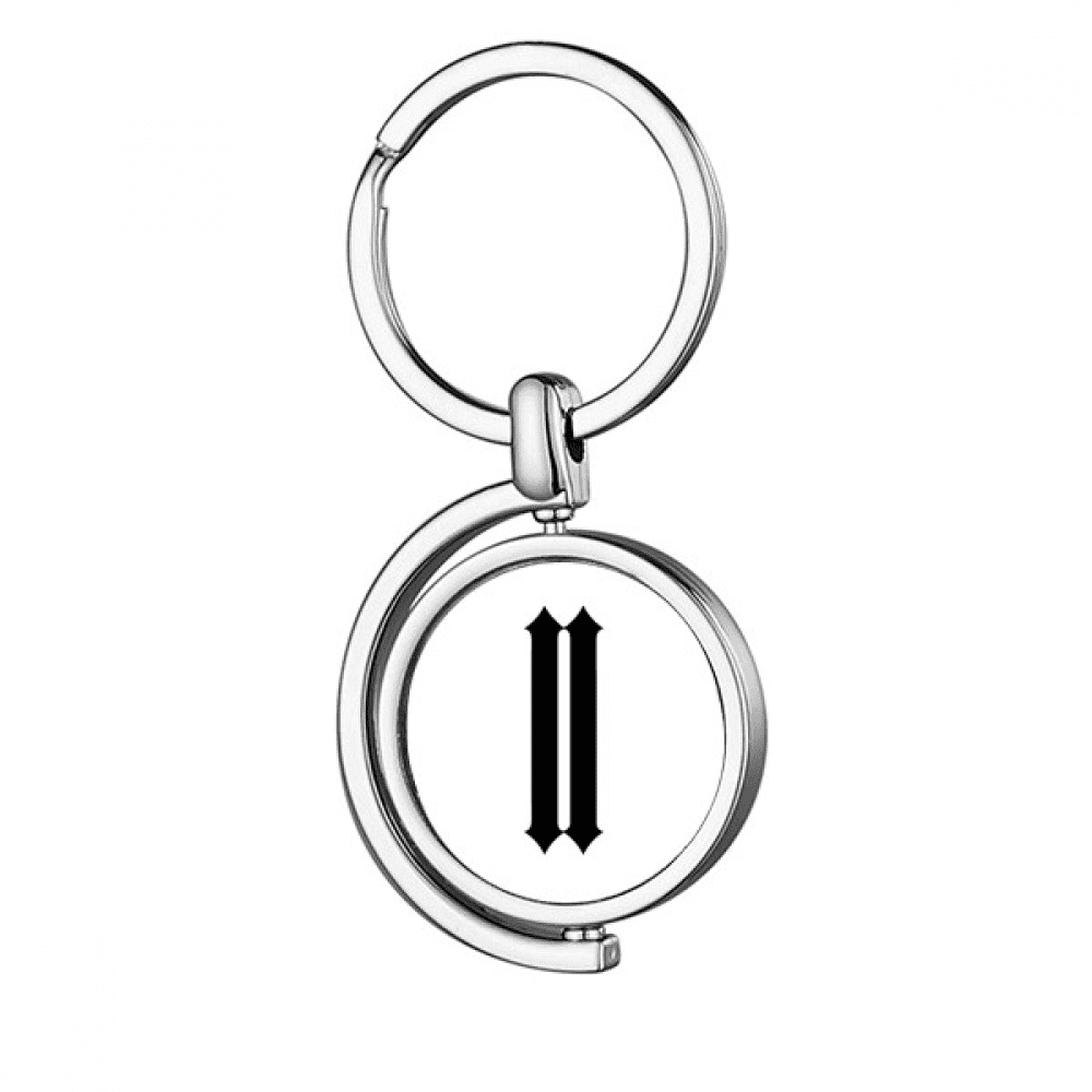 roman numerals two in black Rotating Keychain Metal Keyring Holder ...