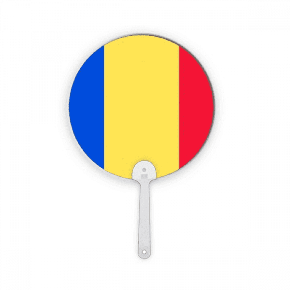 romania national flag eu country Plastic Round Handheld Fan Decorations ...