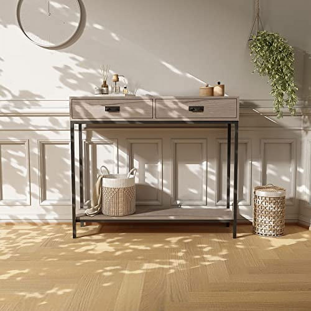 roomfitters Modern Light Wood Console Table with Drawer, Entryway Table ...