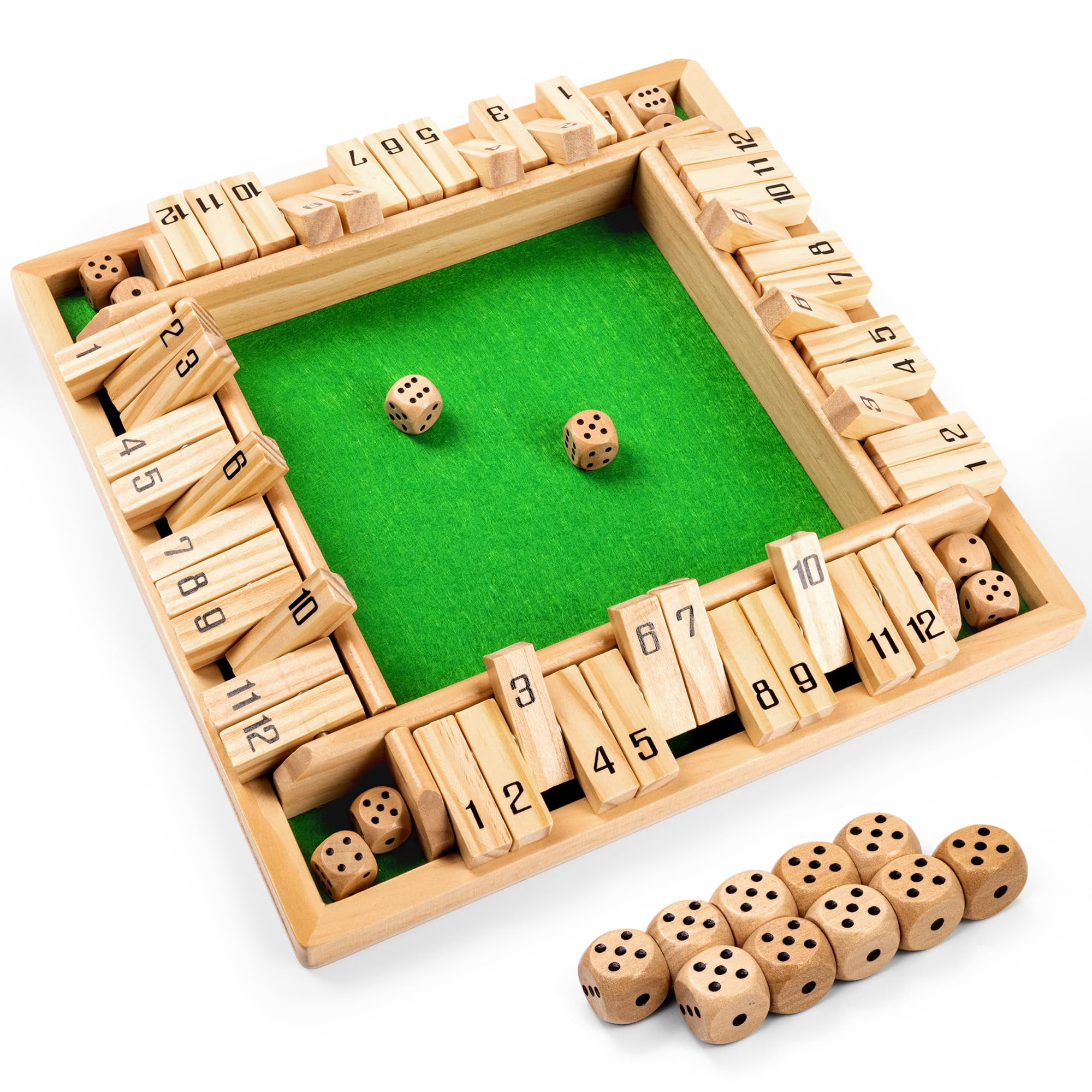 ropoda Shut The Box AIF9 Game, Upgraded 12 Numbers Wooden Board Games ...