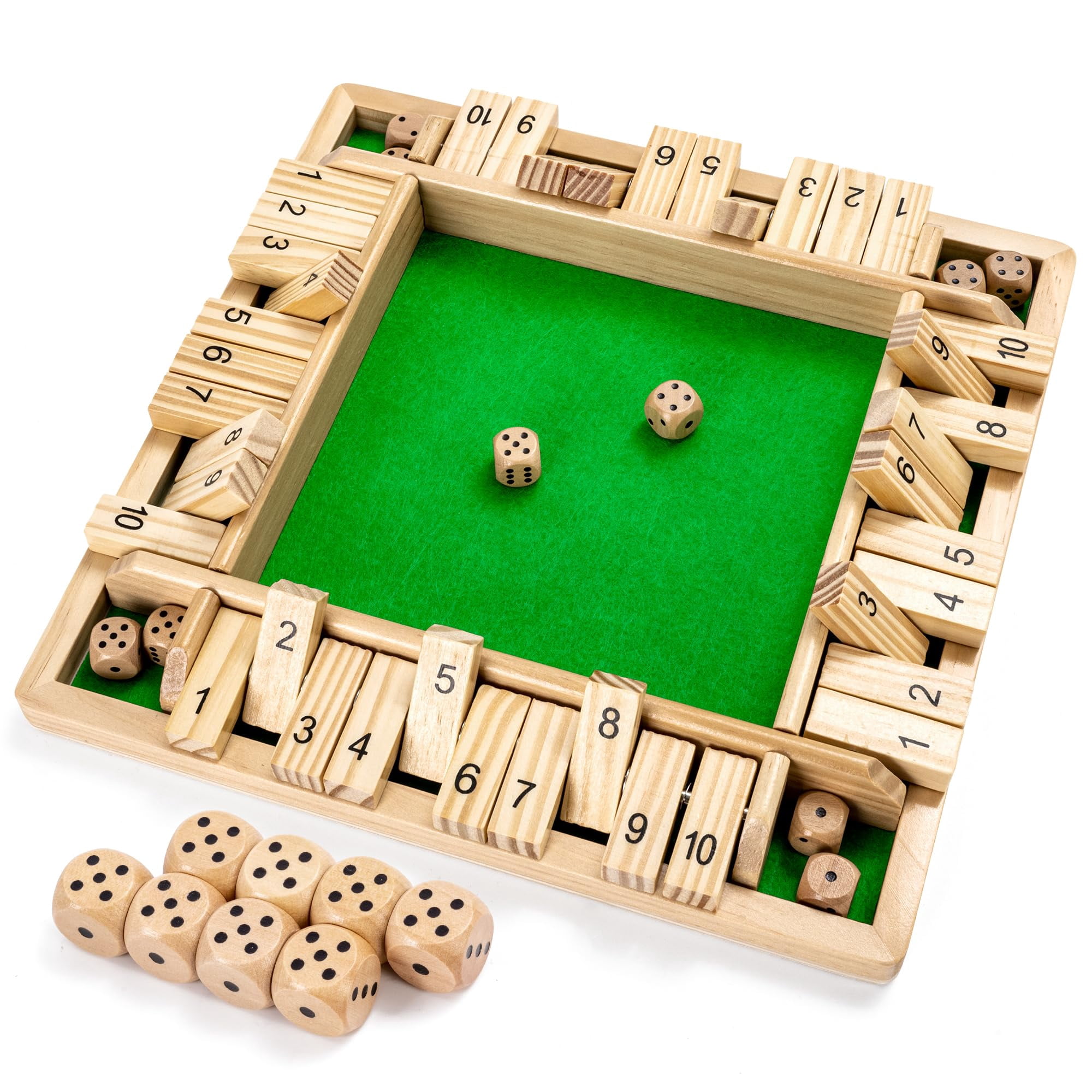 ropoda Wooden Shut The IFF17 Box Game (2-4 Players) - Large 4 Sided ...