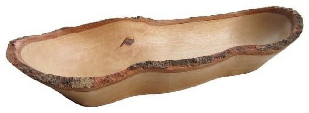 roro Natural Long Tray with Bark Edge Made from Sustainable Wood, 17" L ...