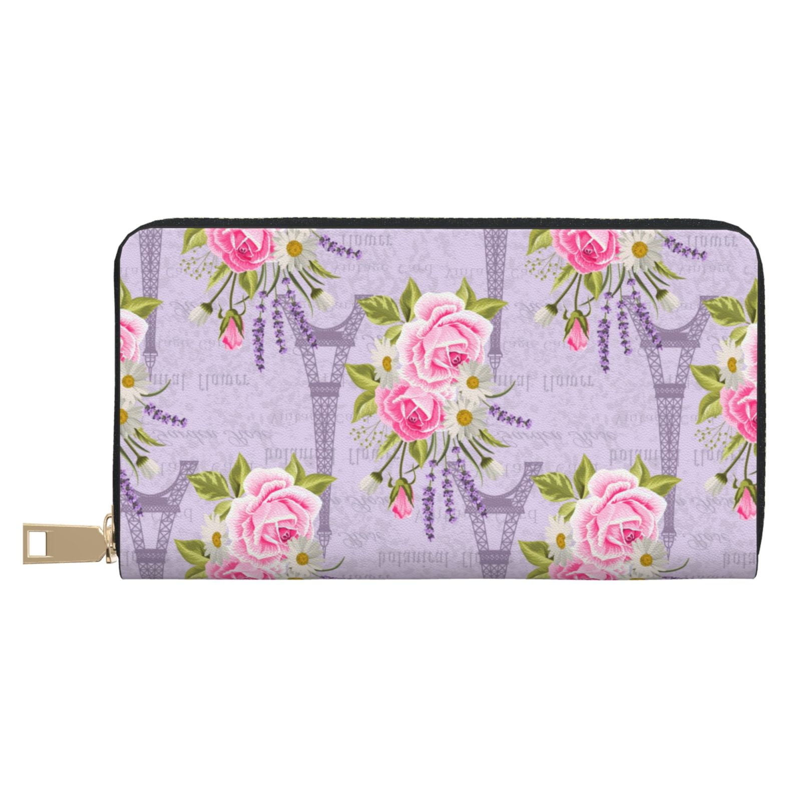 rose Tower flower Wallet Women, Leather Bifold Multi Card Wallet, Women ...