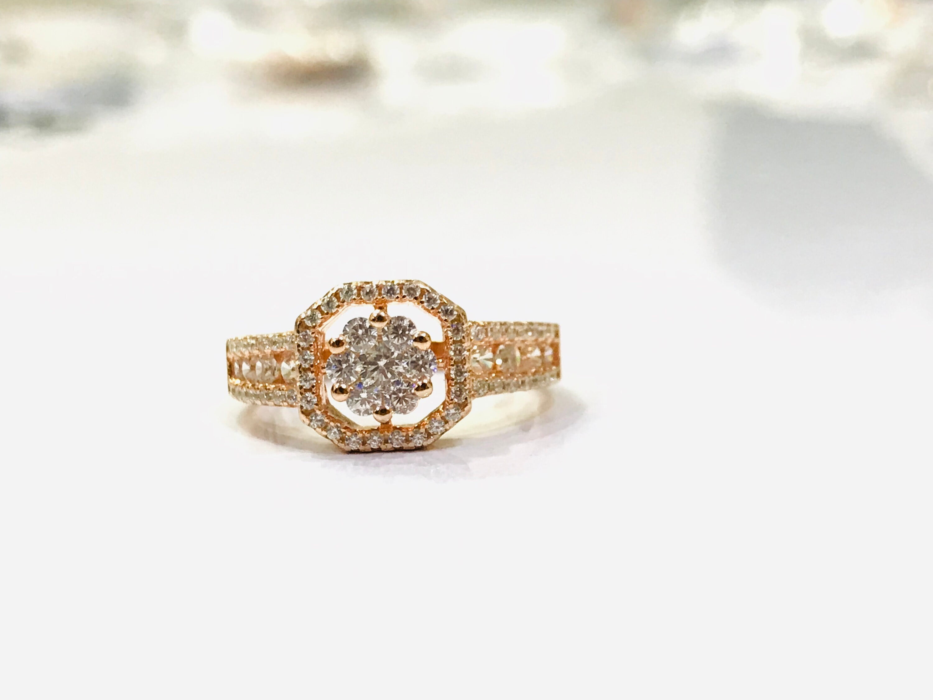 rose gold plated ring women ring zircon ring wedding ring bridal ring ...