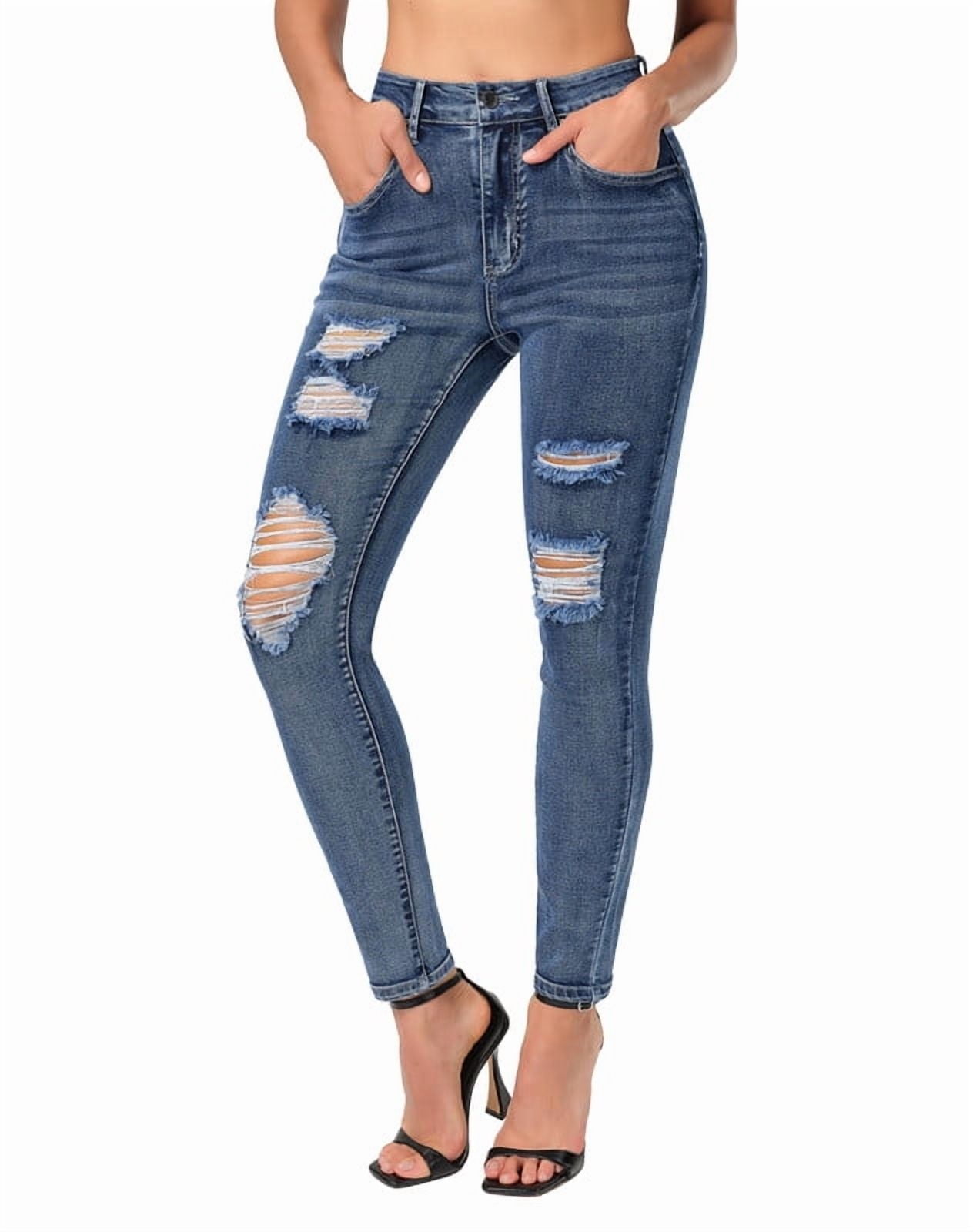 roswear Skinny Jeans for Women Ripped Stretchy, 29.92" Inseam, Size 4 ...