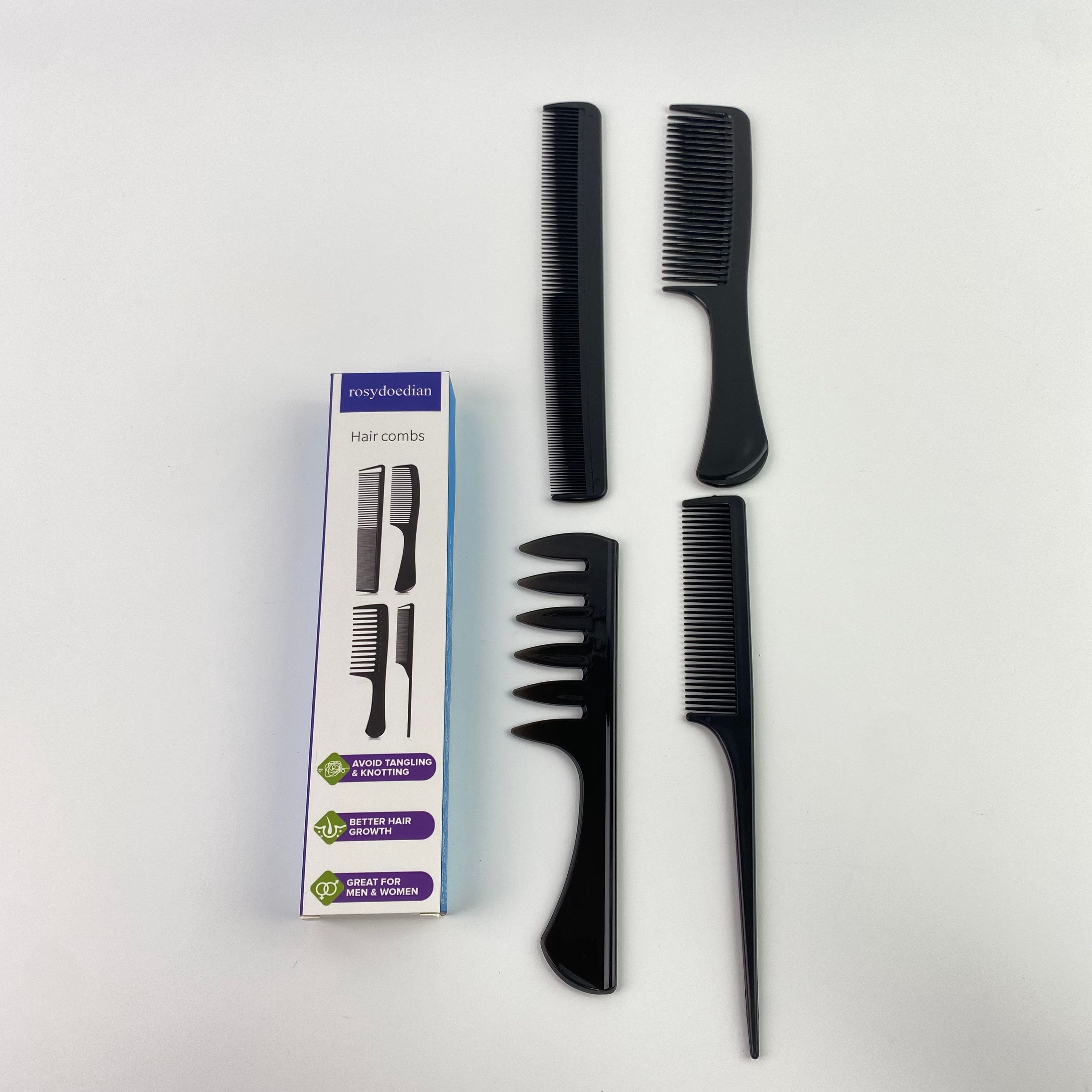 rosydoedian Hair combs, Wide Tooth Combs Rat Tail Fine Tooth Hair Comb ...