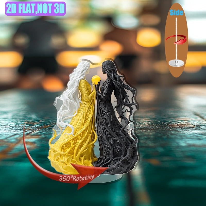 A rotating acrylic figurine featuring the Light Bringer in radiant ...