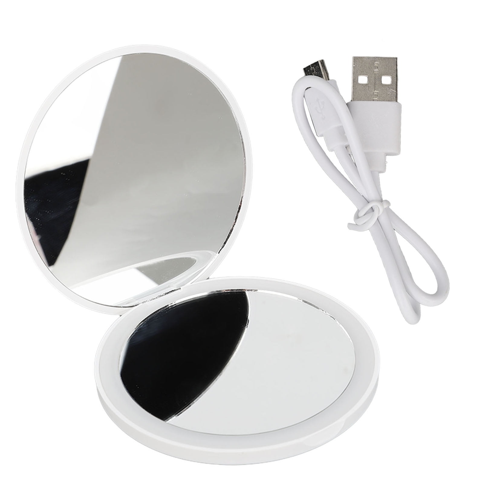 round LED pocket mirror portable foldable mini Led lighting pocket ...