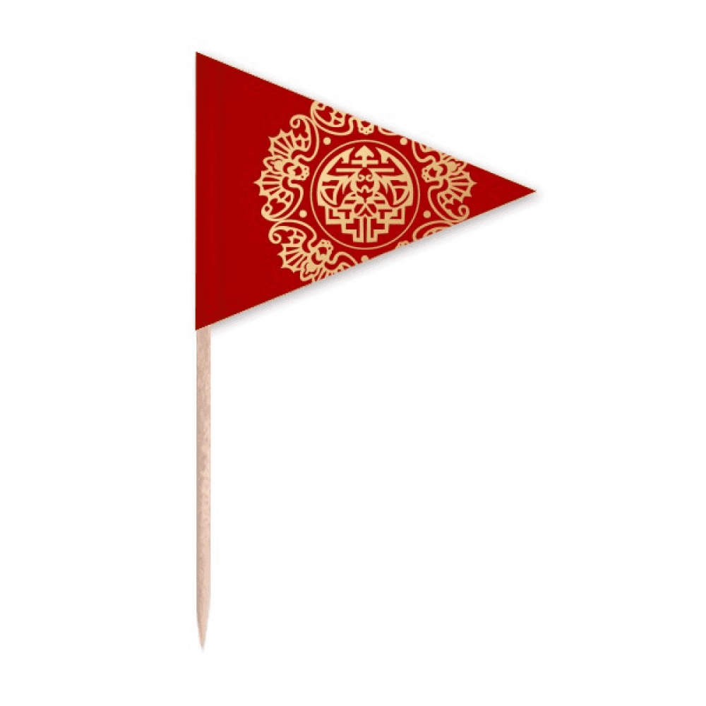 round en chinese Toothpick Triangle Cupcake Toppers Flag - Walmart.com