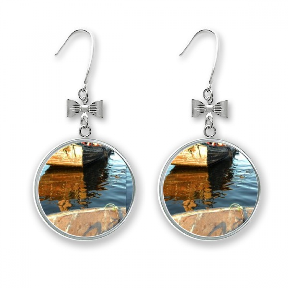 rowing boat art deco fashion bow earrings drop stud pierced hook ...