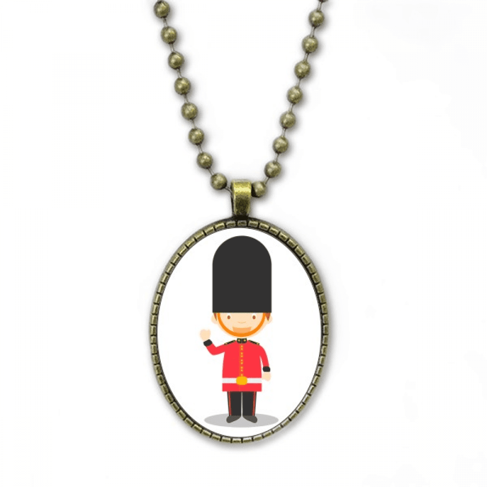 royal england cartoon art deco fashion necklace vintage chain bead ...