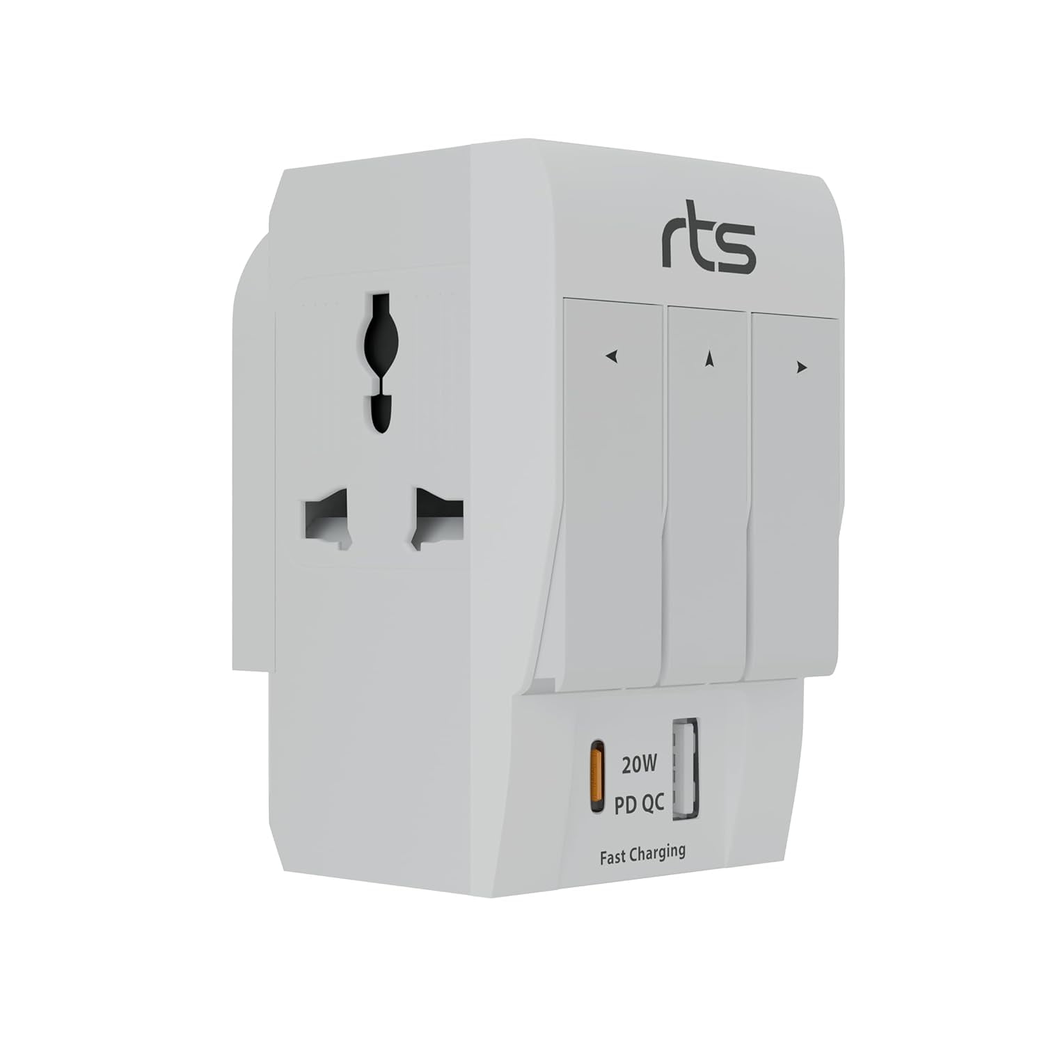 rts 3 Pin Multi Plug SocketWorldwide Universal Travel Adapter with USB ...
