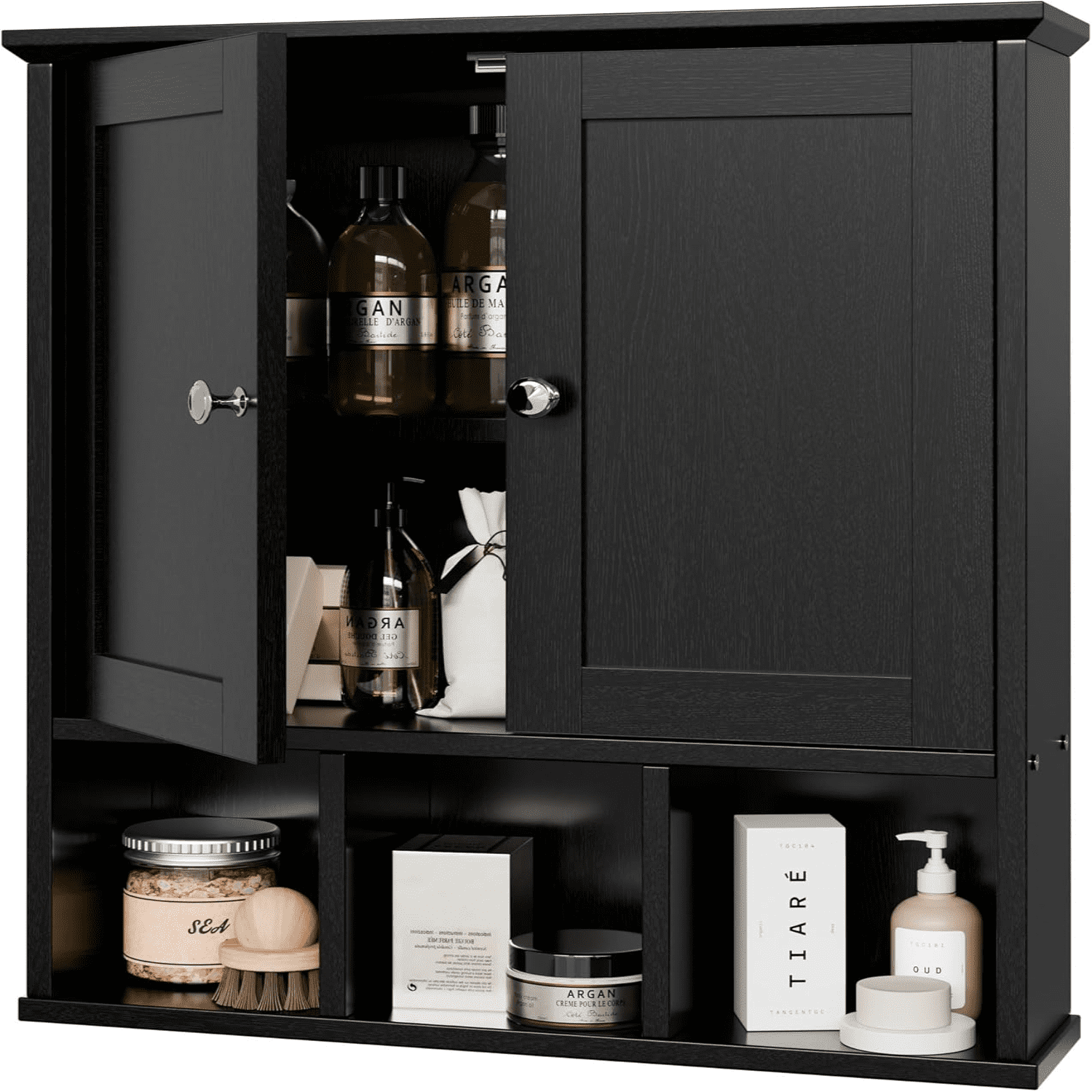 rtuicvn Storage Cabinets for Wall Mounted with 3 Open Shelves for ...