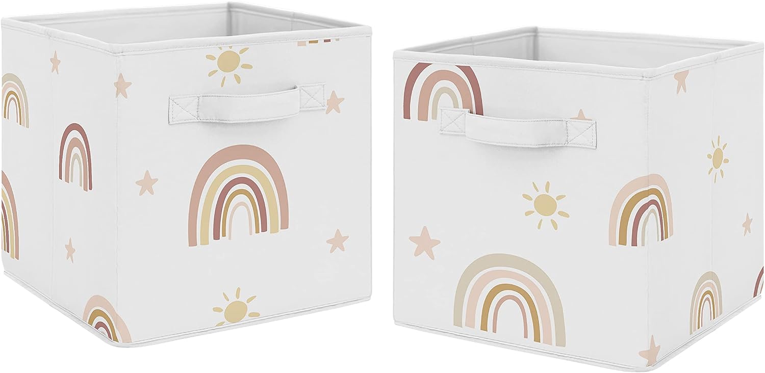 xbyinot Boho Rainbow Foldable Fabric Storage Cube Bins Boxes Organizer ...