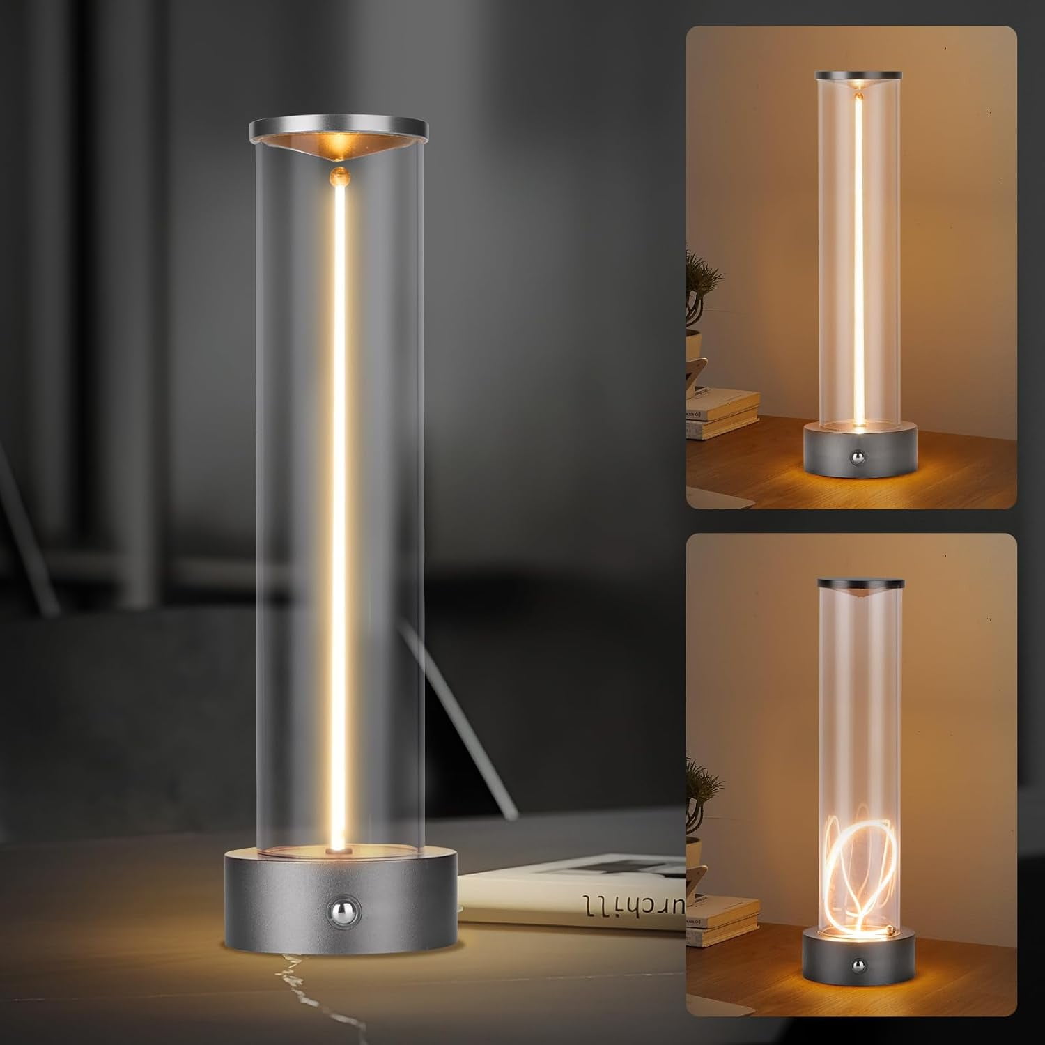rtyvcg Cordless Portable LED Table Lamp， Rechargeable Battery Operated ...