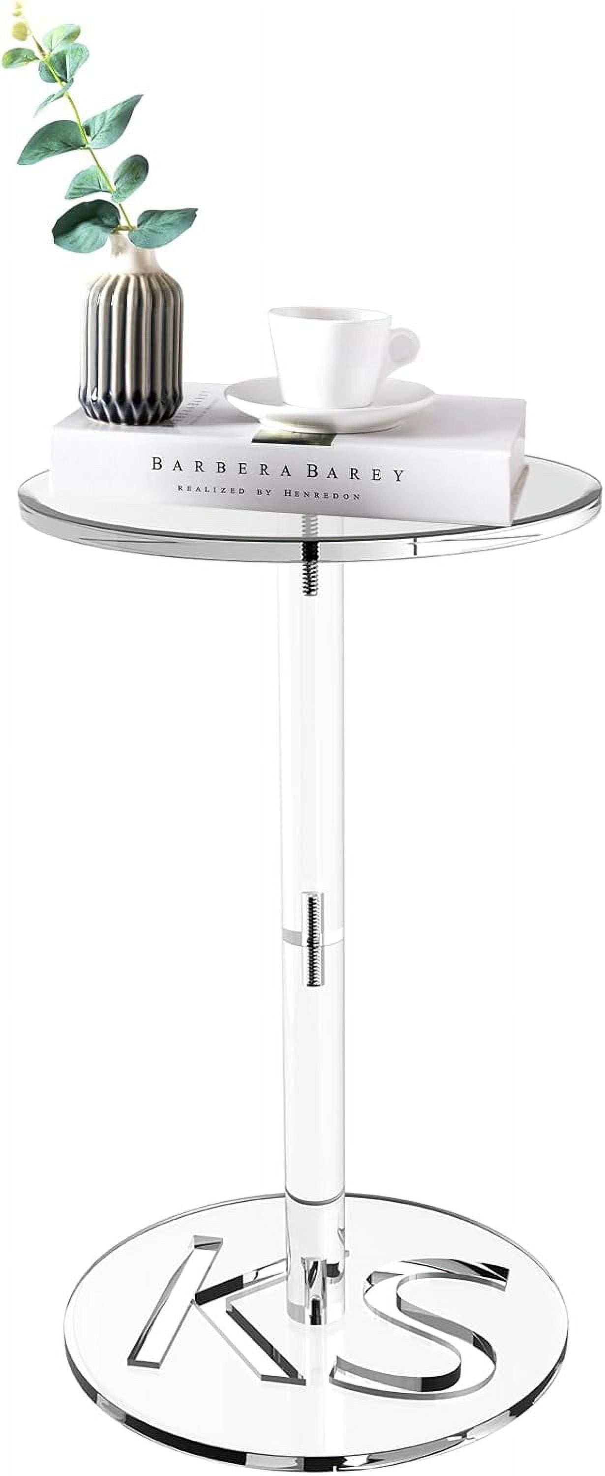 rtyvcg Small Round Side Table Clear Drink Table for Small Space Round ...