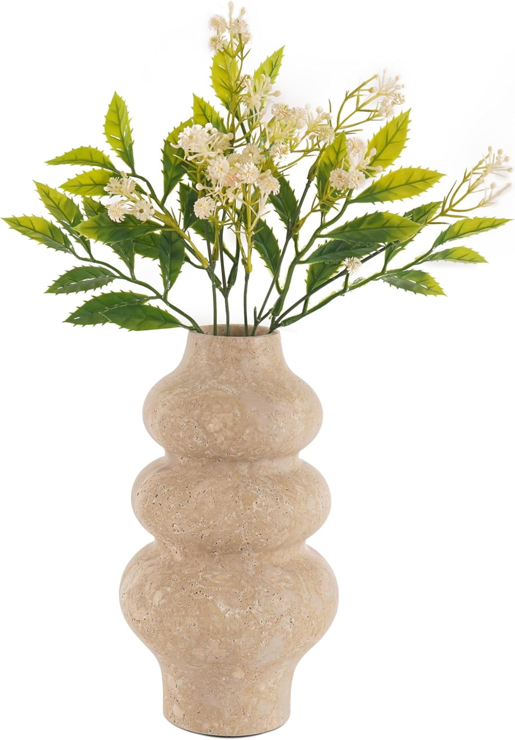 vhibuon Travertine Marble 6 Inches Flower Vase for Room & Home Décor ...