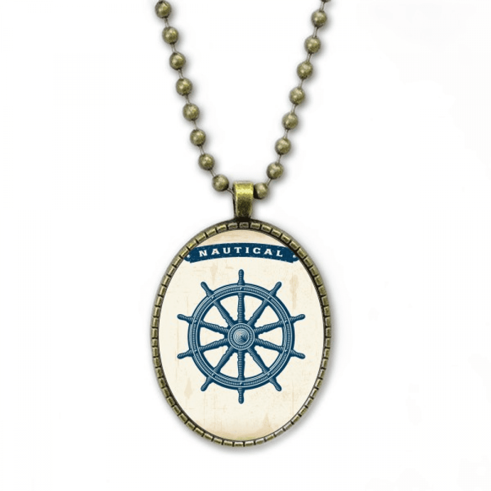 rudder exploration military ocean army necklace vintage chain bead ...