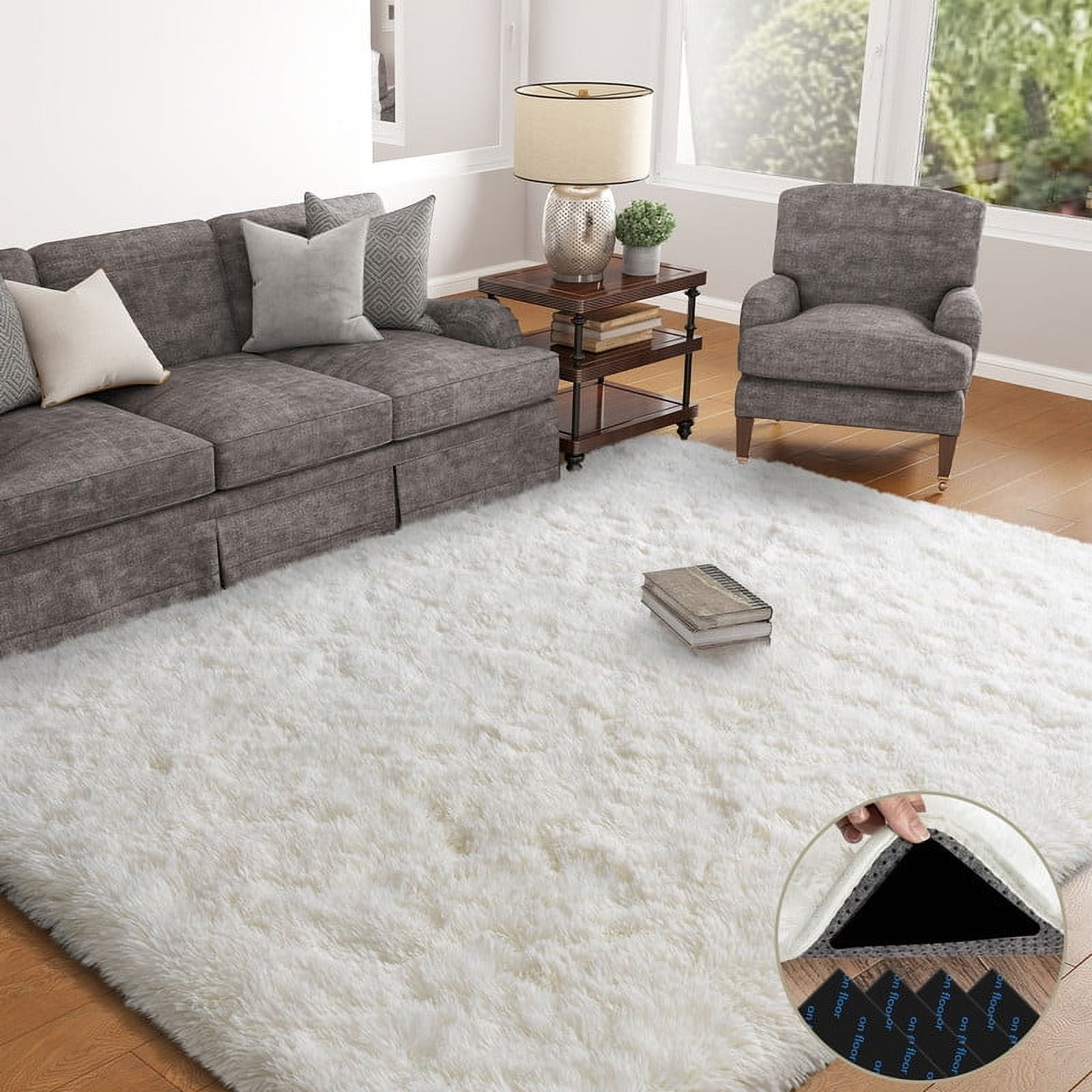 ruggable rugs 4x6ft Area Rug for Bedroom, Cream White Rugs for Living ...